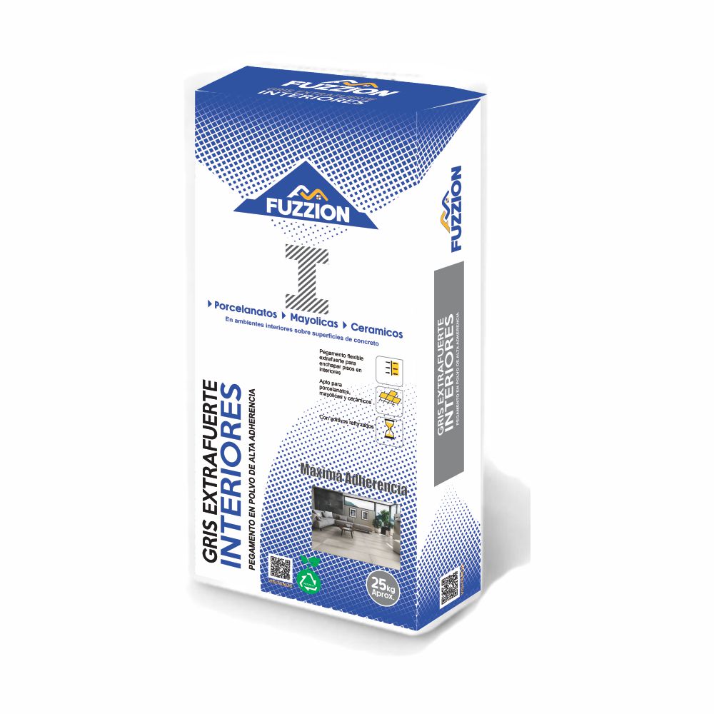 Pegamento Extrafuerte Gris Interiores x 25Kg – Fuzzion